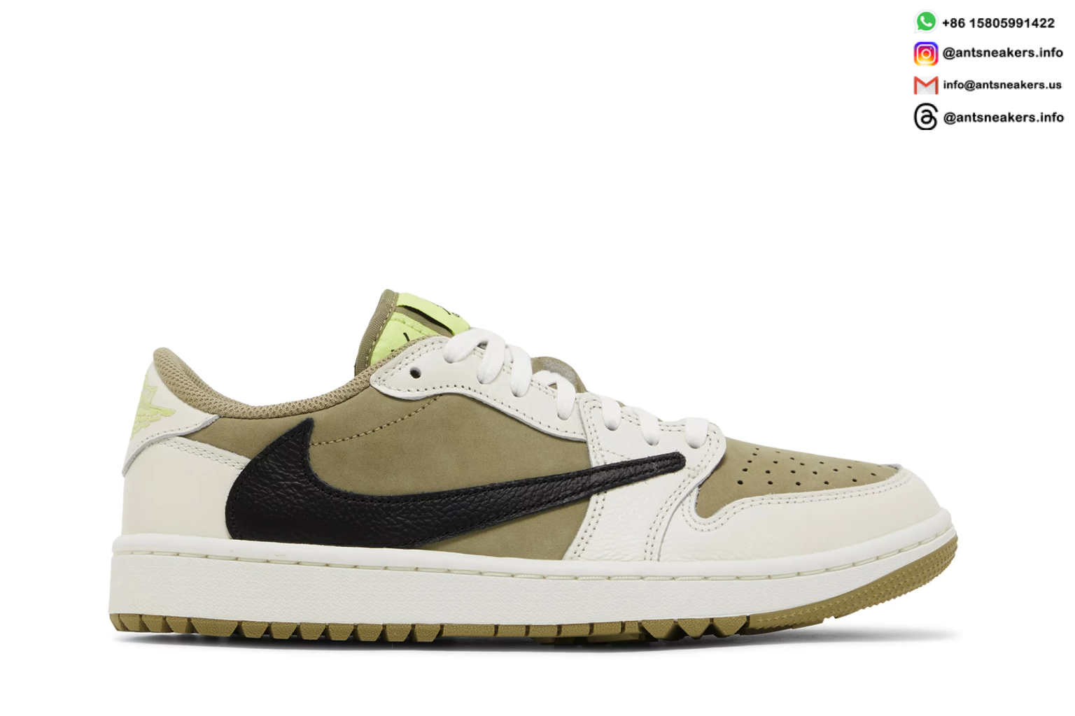 Travis Scott x Air Jordan 1 Low Golf ‘Neutral Olive’ FZ3124-200 ...