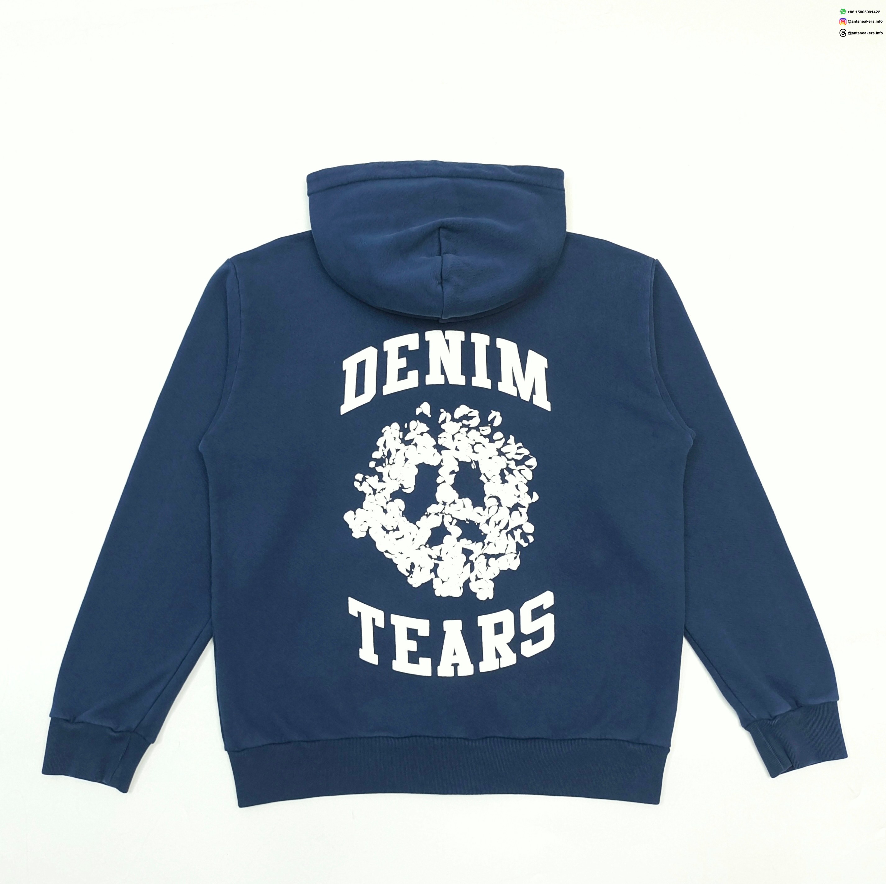 DENIM TEARS White DU Navy Blue Zip Hoodie – Antsneakers – Best UA ...
